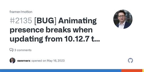 Bug Animating Presence Breaks When Updating From 10127 To 10128