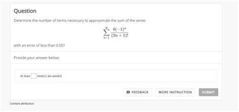 Solved Question Determine The Number Of Terms Necessary To