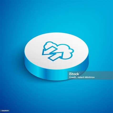 等軸線雲下載和上傳圖示隔離在藍色背景上白色圓圈按鈕向量插圖向量圖形及更多下載圖片 下載 互聯網 交流 Istock