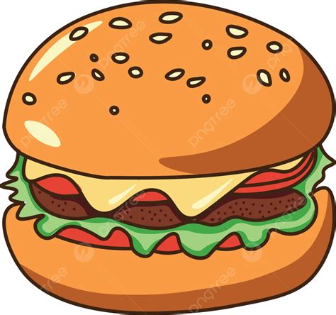 Vector De Dibujos Animados De Hamburguesa PNG Dibujos Pan De