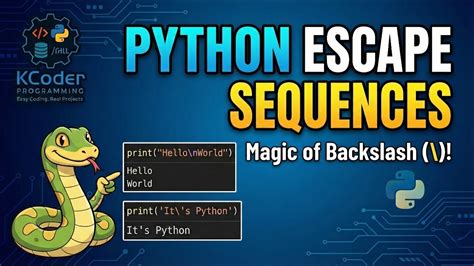 Python Escape Sequences Explained Kcoderprogramming Coding Python