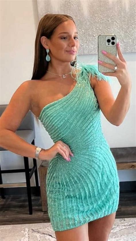 Sexy One Shoulder Polyester Bodycon Short Mini Sheath Homecoming Dress