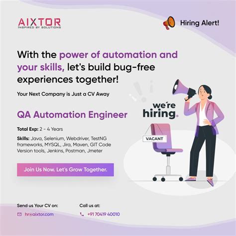 Aixtortechnologies Qaautomationengineer Hiring Qaengineer… Hr Aixtor Technologies