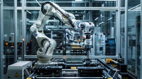 An Industrial Robot Performing Precise Tasks In A High Tech Manufacturing Stock Illustration