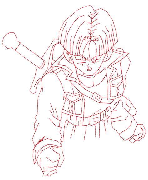 Anime Embroidery Pattern Db Trunks Lineart A G E Store Designs