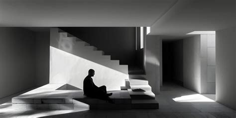 Minimalist Depiction Of Loneliness Premium AI Generated Image