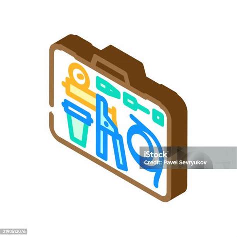 브레이크 Bleeder 키트 Isometric 아이콘 벡터 일러스트 레이 션 3차원 형태에 대한 스톡 벡터 아트 및 기타 이미지 3차원 형태 계기판 측정기 과학 실험