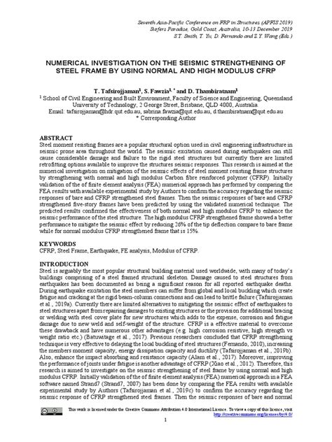 numerical investigation on the seismic strengthening of steel frame by