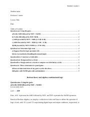 Master Boolean Algebra Gates Logic States Truth Tables Course Hero