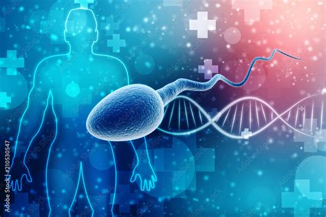Human Sperm Cell In Medical Technology Background 3d Illustration
