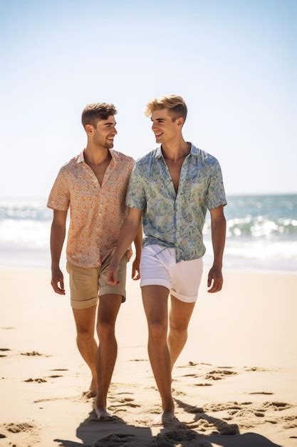 Premium Ai Image Shot Of A Young Gay Couple At The Beach Created With