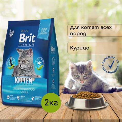Сухой корм Brit Premium Cat Kitten с курицей для котят 2 кг - купить с ...