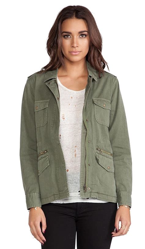 Velvet By Graham And Spencer X Lily Aldridge Ruby Army Jacket In Forest