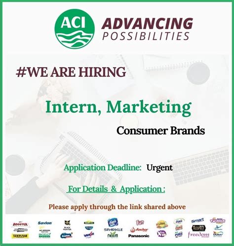 Saad Bin Aslam On Linkedin Aci Limited Is Searching Intern Marketing
