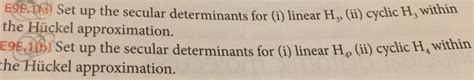 Solved 653 The Hückel Approximation E94b He Hückel