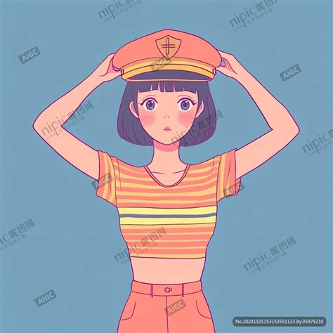 Ai创作图卡通动漫制服女孩 少女系列插画 写真少女插画 酷女孩插画 戴帽子女孩插画 少女系插画 小姐姐插画 漫画女孩插画 扁平插画少女 青春题材漫画人物 扁平画少女 清爽少女插画 青春题材人物