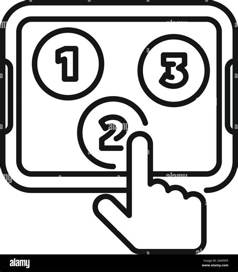 Person Is Pushing A Button On A Tablet Selecting The Second Of Three Options Stock Vector Image