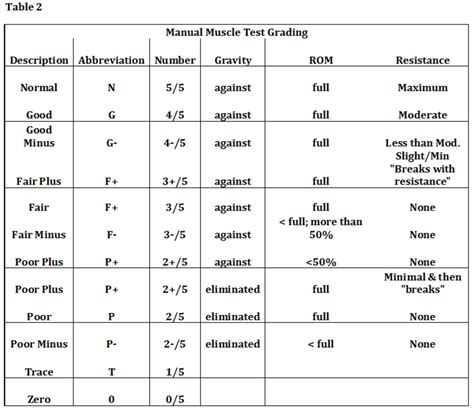Manual Muscle Tests Grading
