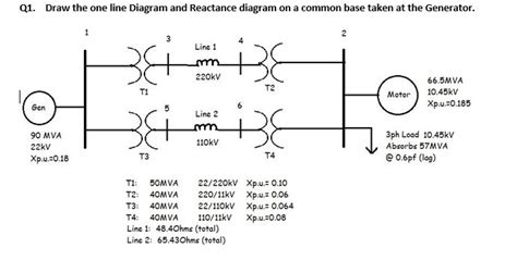 Solved Q1 Draw The One Line Diagram And Reactance Diagram