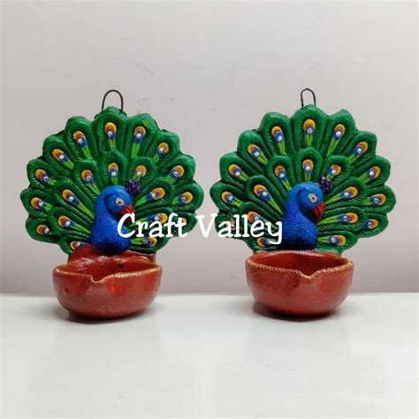 Peacock Diya Diy Crafts Paper Flowers Diy Clay Crafts Diy Paper