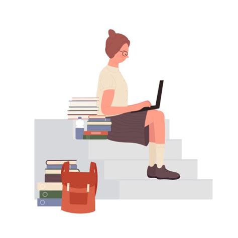 Nerd Girl In Thinking Pose Royalty Free Vector Image