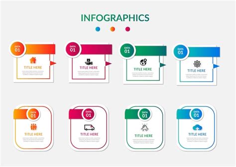 순서도 단계 타임 라인 인포 그래픽 요소 디자인 프리미엄 벡터