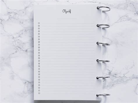 Objectif Décomposé Recharge Pour Agenda Et Cahier Personnalisés A4