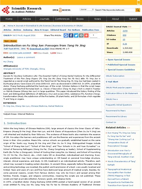 Introduction On Fu Xing Jue Passages From Tang Ye Jing Pdf Pdf