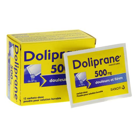 Doliprane 500 mg boîte de 12 sachets Sanofi Aventis médicament conseil