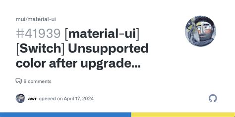 [material ui][switch] unsupported color after upgrade mui material to