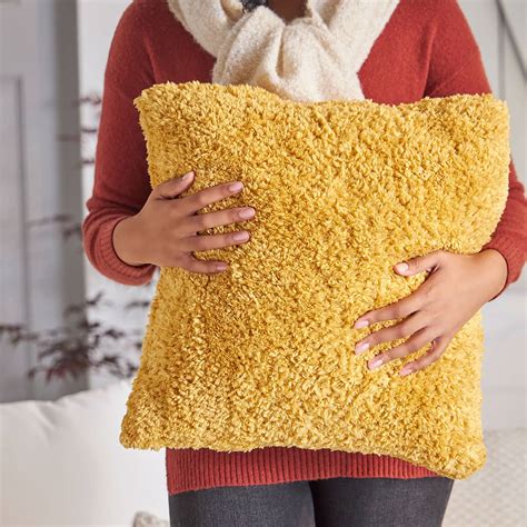 Loops Threads Cozy Sherpa Ruched Knit Pillow Projects Michaels