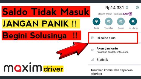 SALDO MAXIM TIDAK MASUK! • JANGAN PANIK • MAXIM DRIVER PEMULA - YouTube