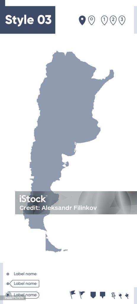 Argentine Carte Isolée Sur Fond Blanc Plan De La Carte Carte