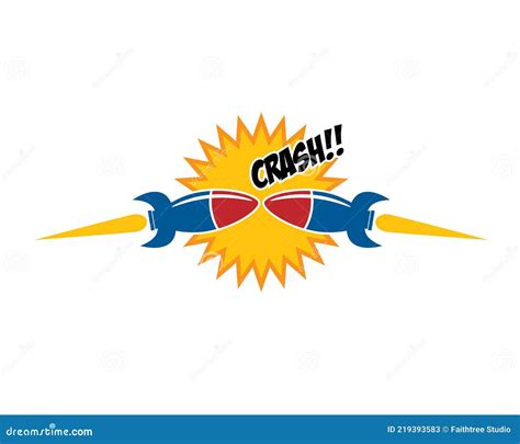 Vector Illustration Of Simple Cartoon Rocket Crash Explode Stock Vector Illustration Of Boom