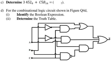 determine 3452c5b6 2 d for the combinational logic circuit shown in