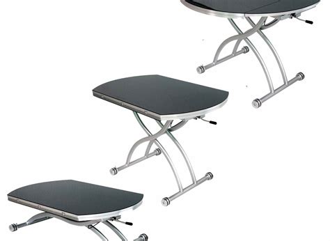 DECO IN PARIS Table Basse Ronde Relevable Extensible Noir Rondo Rondo