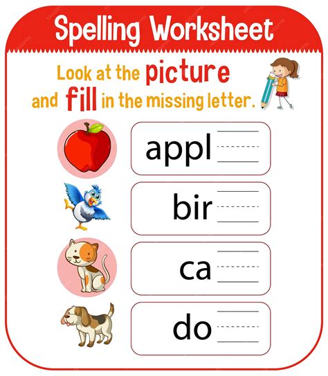 Spelling Worksheets For Kindergarten