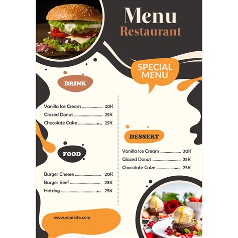 Jual MIN 2 PCS CETAK DAFTAR MENU MAKANAN MINUMAN CAFE RESTO Shopee