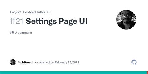 settings page ui · issue 21 · project easter flutter ui · github