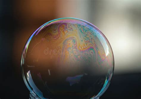Colorful Soap Bubble Reflecting Vibrant Patterns And Hues Stock Image