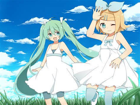 Safebooru Hatsune Miku Kagamine Rin Tagme Vocaloid 10748