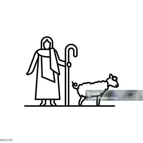 목자 기독교 양 아이콘 Ui 및 Ux 웹 사이트 또는 모바일 응용 프로그램에 대한 간단한 라인 개요 벡터 종교 아이콘 양치기에 대한 스톡 벡터 아트 및 기타 이미지 Istock