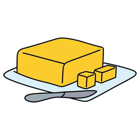 Ilustración De Vector De Mantequilla Mantequilla Amarilla De Dibujos