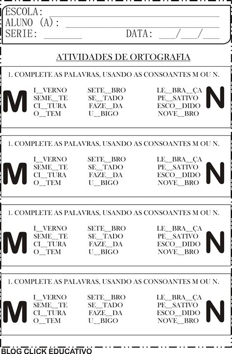 Atividade De M Antes De P E B Atividades De Ortografi