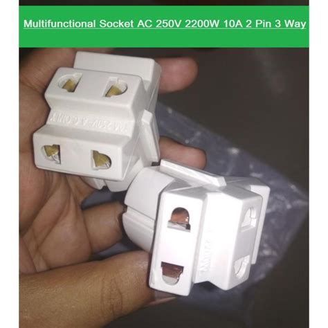 Electrical Multifunctional Socket AC 250V 2200W 10A 2 Pin 3 Way Multi