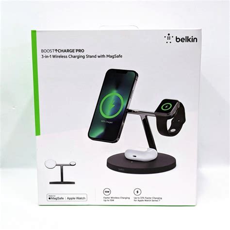 BNIB Belkin BoostCharge Pro 3 In 1 Wireless Charging Stand With MagSafe Mobile Phones Gadgets