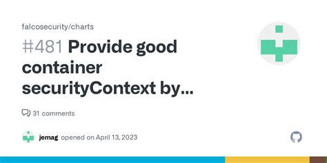 Provide Good Container Securitycontext By Default For Each Chart
