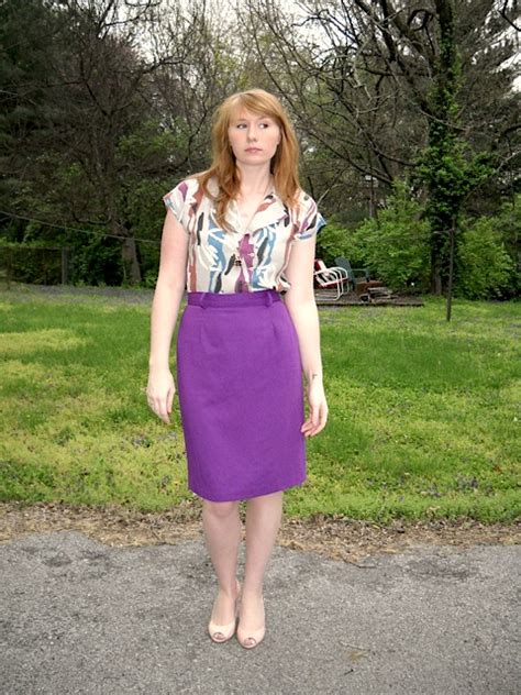 Alyson Is Neat Purple Pencil Skirt