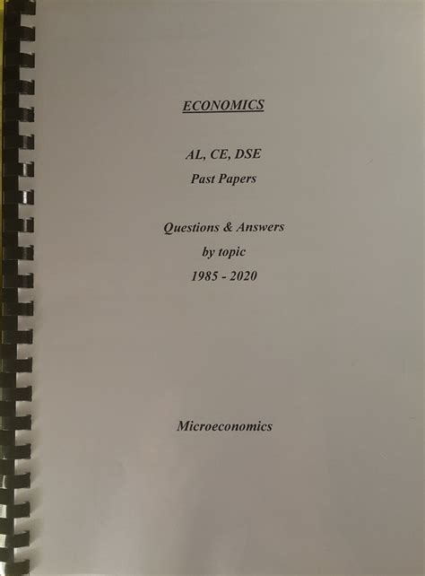 Dse Past Paper Econ By Topic Al Ce Dse Qs Ans