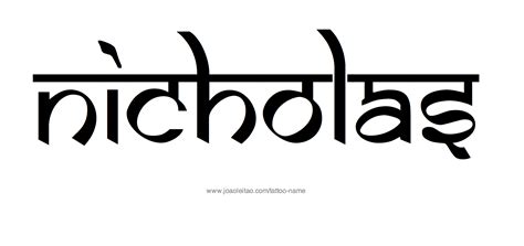 Nicholas Name Tattoo Designs